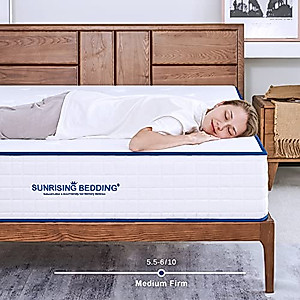 Sunrising Bedding 12 inch Natural Latex & Gel Infused Memory Foam King Mattress, Medium Firm, Non-Toxic & No Fiberglass, Assembled in USA, Certipur-US,120 Night Trial, 20 Year Warranty