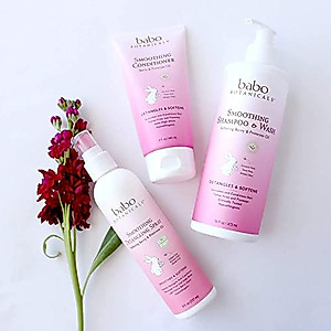 Babo Botanicals Smoothing Detangling Spray with Natural Softening Berry and Evening Primrose Oil - for Babies, Kids and Adults with Tangly or Curly Hair - Light Citrus Berry Scent - 8 oz.