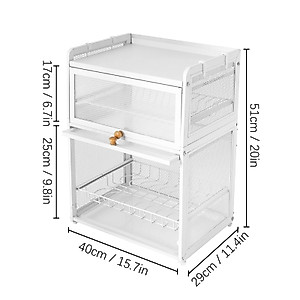 Kitchen Dish Racks, 3 Tier Dish Drying Rack House Dish Organizer Cutlery Drainer with Lid Cover Detachable Drip Tray Storage Box Basket for Kitchen Organizing Storage Holder, Utensil Holder Rack