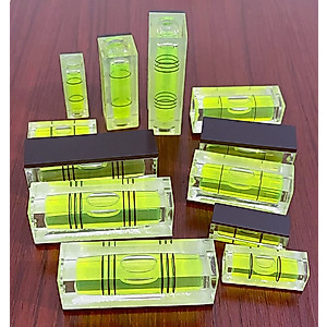 WOYISEPG 5Pcs Magnetic Small Bubble Level Set 29mm/40mm/52mm Multi-sizes Square Spirit Levels Measuring Tools