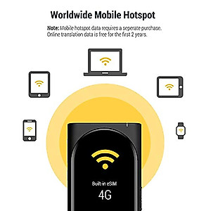 Langogo Genesis Portable Language Translator Device, 100+ Languages Pocket Translator, Real-time Voice Translator with Offline Translation, Built-in Data, 3.1inch Retina Display Traductor, Black