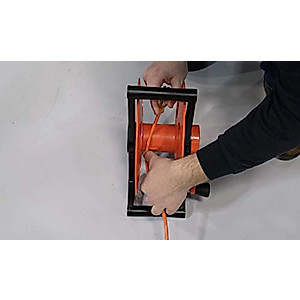 Woods E103 E-103 Wheel, Holds Up to 150 16/3 Extension 125 Feet of 14/3 Gauge Cord, Holiday, Rope, Hose Reel Storage and Light Wire, Heavy Duty Plastic, red and black