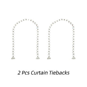 SUQ I OME 2 Pack of Crystal Beaded Curtain tiebacks Magnetic Curtain Tiebacks Holdbacks Curtain Clips Curatin Holder Blingbling Curtain Holdbacks for Drapes (40cm)