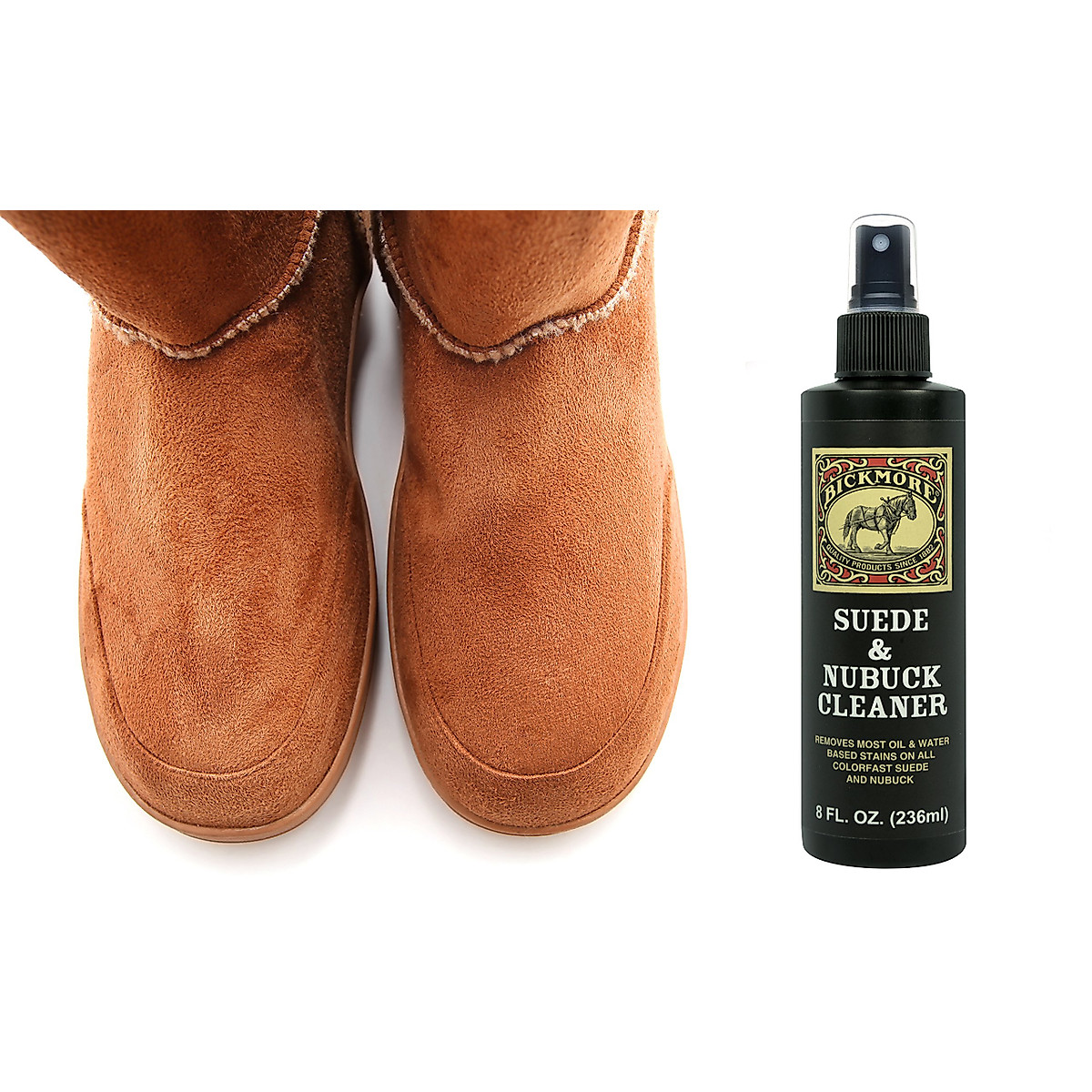 Bickmore Suede & Nubuck Cleaner - Remove Water Dirt Oil Stains From Shoes Boots Purses Handbags & More 8 fl oz