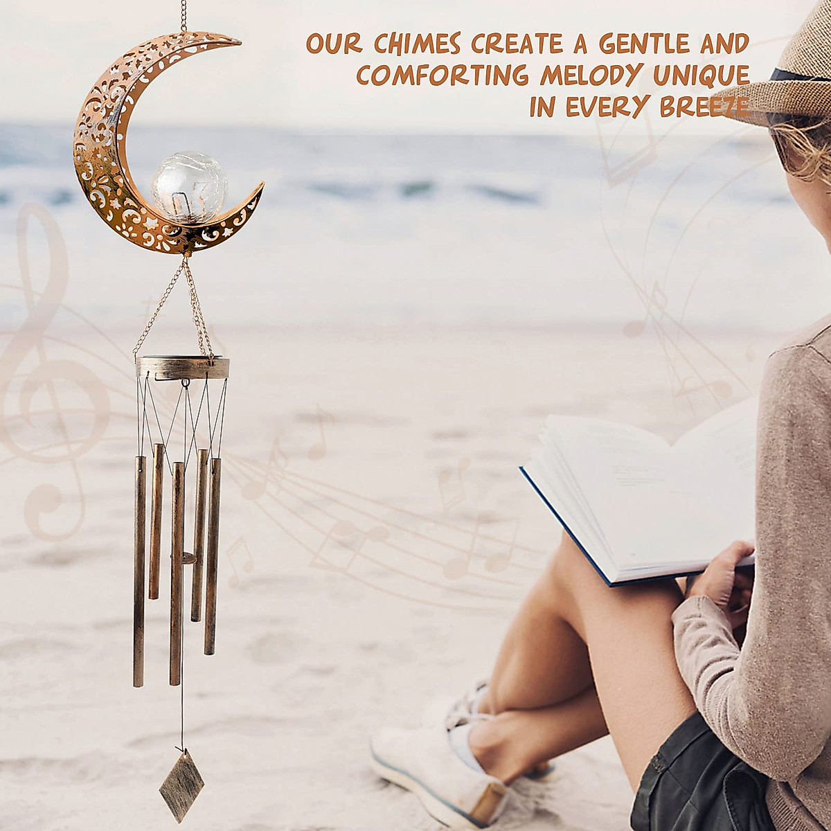 Moon Wind Chimes, Mom Gift Moon Gifts, Moon Decor, Garden Decor, Garden Gifts, Sympathy Gift, Wind Chimes Outdoor, Gifts for mom, Gifts for Grandma, mom Gifts, Memorial Wind Chime.