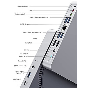 MINISFORUM TH80 Mini PC 11th Gen Core i7-11800H Micro Computer, DDR4 32GB RAM + 512GB PCIe SSD, HDMI/DP/USB-C(4K@60Hz) Outputs, 2.5G LAN, 5X USB3.2, Intel UHD Graphics Small Form Factor