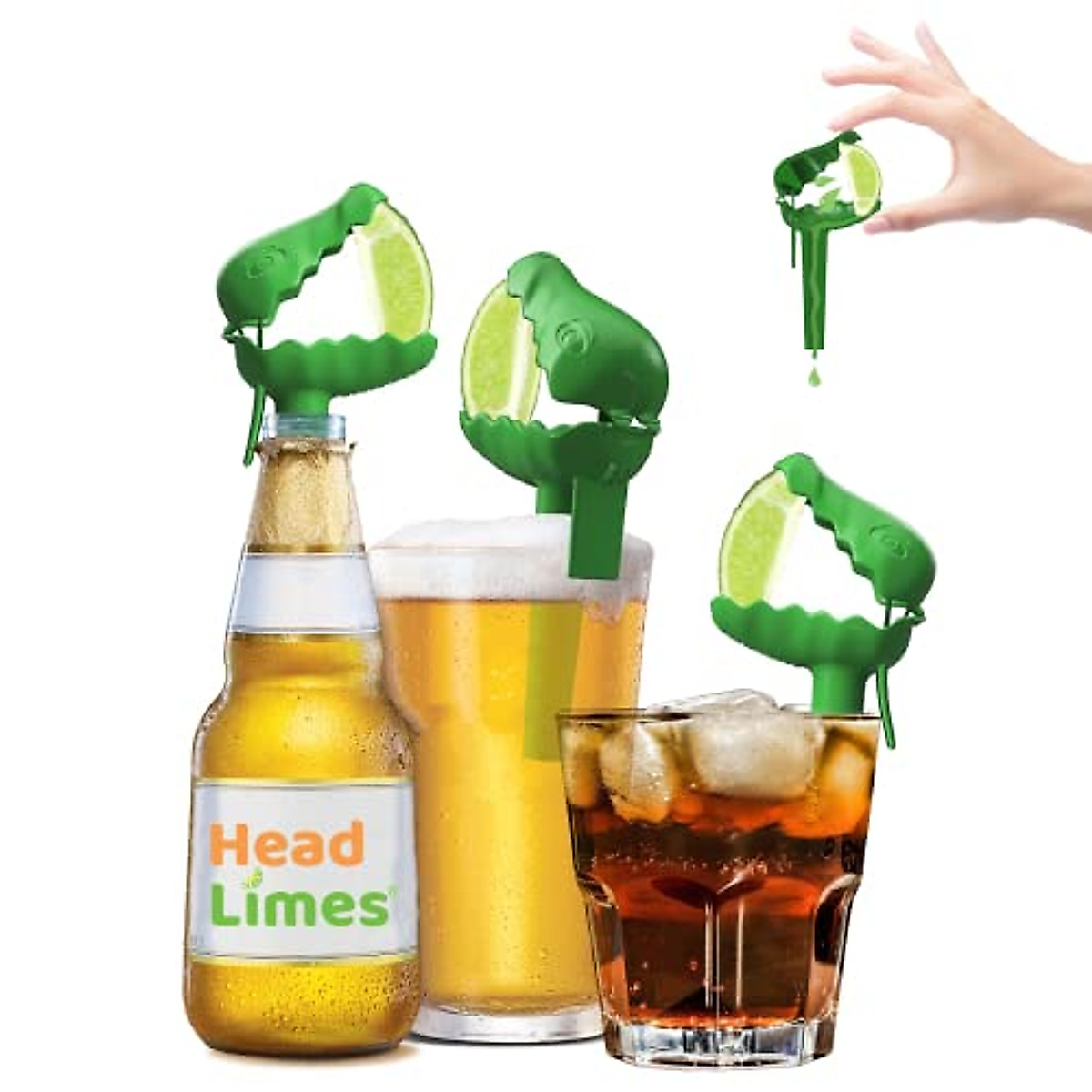 HeadLimes Gator Shaped Clip-On Lime Squeezer, Cocktail Accessory, Gator Party Decorations (2-Pack)