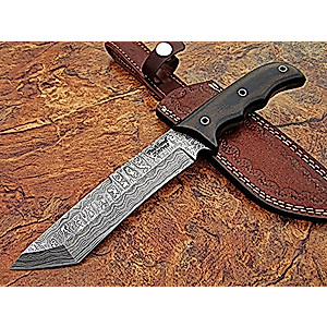 Poshland TR-170 Custom Handmade Damascus Steel 10 Inches Tanto Knife - Perfect Grip G10 Handle