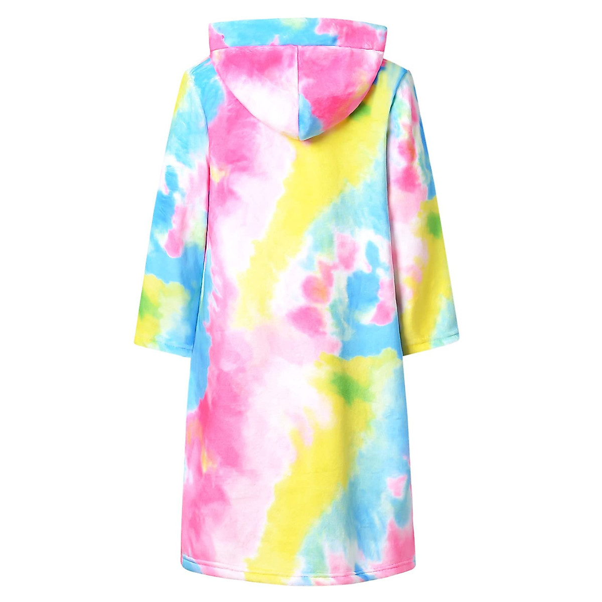 Jxstar Matching Girls&Doll Robe Kids Bathrobes American Girl Plush Fleece Tie Dye Pajamas,Size 6 7