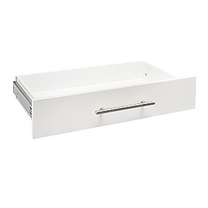 ClosetMaid SuiteSymphony Wood, Add On Accessory, Modern Style For Storage, Closet, Clothes, Size Units, Pure White/Satin Nickel, 25-Inch X 5-Inch Drawer