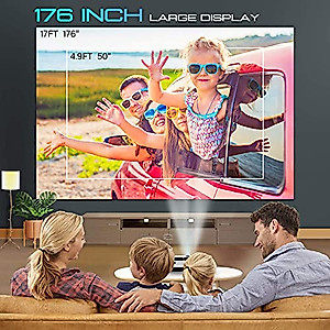 Video Projector, ARMAX Movie projector with Full HD 1080P & 170'' Display Supported,Protable Projector for Outdoor & Indoor with 40000 hrs LED Lamp Life,Compatible with TV Stick,HDMI,VGA,USB