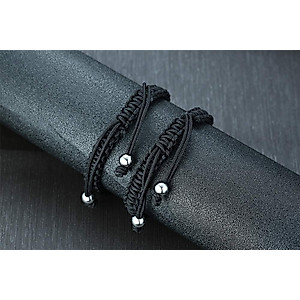 VNOX TYPE 1 DIABETES Handmade Braided Rope Adjustable Medical Alert ID Bracelet Fits Adults