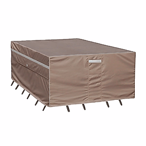 Garden Balsam Heavy Duty Waterproof Patio Furniture Covers,Fade Resistant Outdoor Table and Chair Covers Rectangular 74" Wx 47" D x 28" H Brown