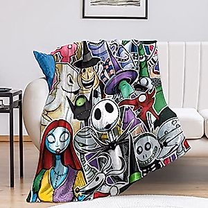 Before Christmas Halloween Throw Blanket Flannel Fleece Bedding Blankets All Season Ultra Soft for Bed Couch Chair Fit Kids and Adults 50"X40"