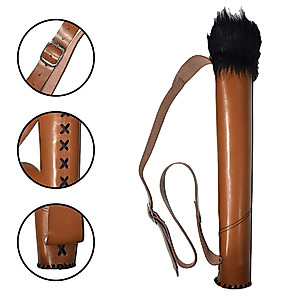 UNIVERSE ARCHERY Back Arrow Quiver | Genuine Cowhide Leather Arrow Holder | Traditional Handmade Quiver for Hunting & Archery Sports | Lightweight & Comfortable