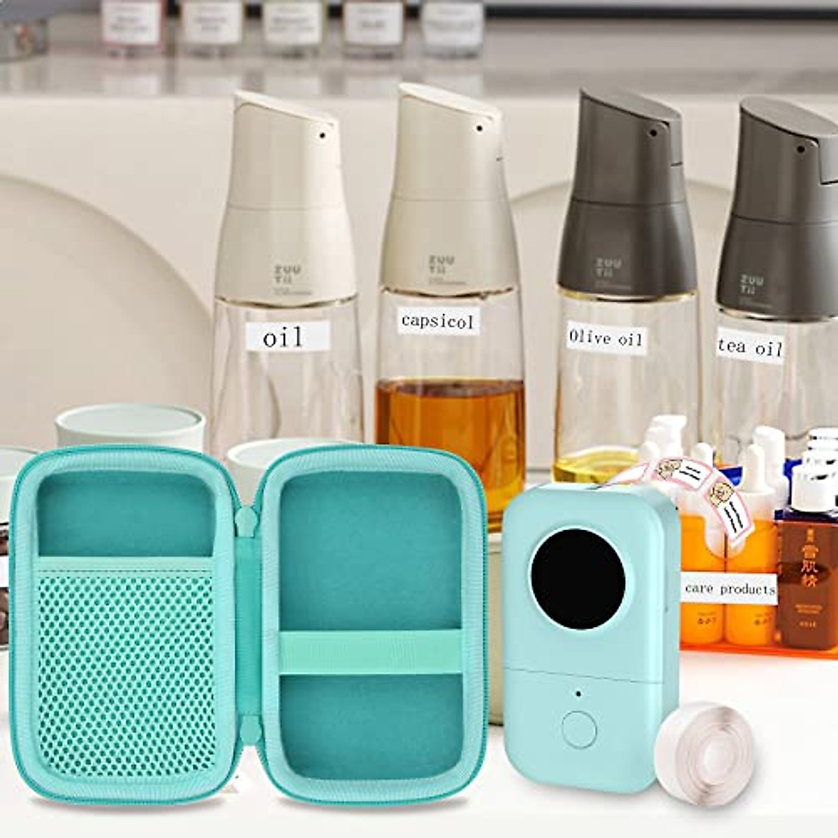 Aenllosi Hard Storage Case Compatible with Phomemo D30 Bluetooth Wireless Mini Label Printer.（Only Case,Green）