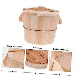 1set Rice Steamer Kitchen Gadget Wooden Bucket Rice Bucket for Kitchen Creative Steamed Bucket Rice Steamed Bucket Wooden Steamer Kitchen Steamer Kitchen Supply Rice Cooker