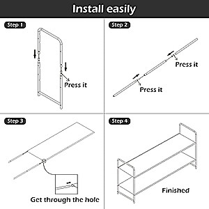 MISSLO 2 tier Long Shoe Rack for Closet Shoe Organizer Holds 18-Pairs, Wide Low Stackable Shoe Storage Shelf for Bedroom Floor, Men Boots, Women Heels, Kids Sneakers (Grey)