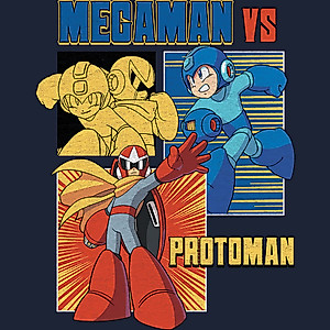 Mega Man T Shirt Mega Man Vs. Protoman Toddler Short Sleeve T Shirt Gaming Vintage Style Graphic Tees Navy