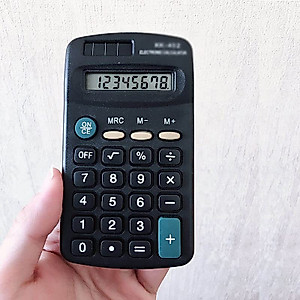 XWWDP 8 Digit Portable Calculator Large Buttons Financial Business Accounting Tool for Office School (Color : Black, Size : 12cm X 8cm X 3cm)