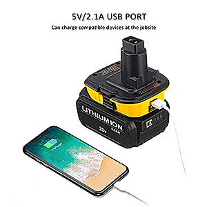 Lilocaja Replace 2 Pack DCA1820 Dewalt 20V Battery Adapter for Dewalt 18V Tools, Convert Dewalt 20V Max XR Lithium Battery DCB203 DCB205 to Dewalt 18V XRP NiCd NiMh Battery DC9098 DC9096