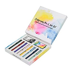 Urhomefull Calligraphy Fountain Pens Set - 8 Calligraphy Pens 40 Ink Cartridges, Calligraphy Ink Set Perfect for Beginners, Calligraphy Kit Gift Set for Birthday Graduation Christmas