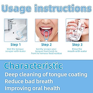 Denovin 6 Pack Tongue Scrapers for Adults, Tongue Cleaner for Oral Care, Tongue Scrubber Helps Reduce Bad Breath and Fresh Breath, Easy to Carry and Use (Pink and Blue)