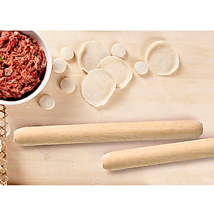Wooden Rolling Pin, French Dumpling Rolling Pin for Baking Pizza Dough Roller 30 x 3.5cm