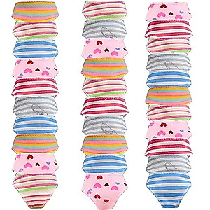Colorful Doll Underwell Set Clothes Barbie Underpants - Suitable for 11.5 inch Barbie Doll Accessories Solid Print Stripes Random 30 Pieces