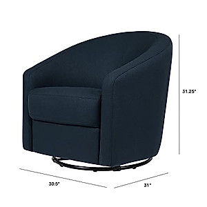 babyletto Madison Swivel Glider in Performance Navy Eco-Twill, Water Repellent & Stain Resistant, Greenguard Gold and CertiPUR-US Certified