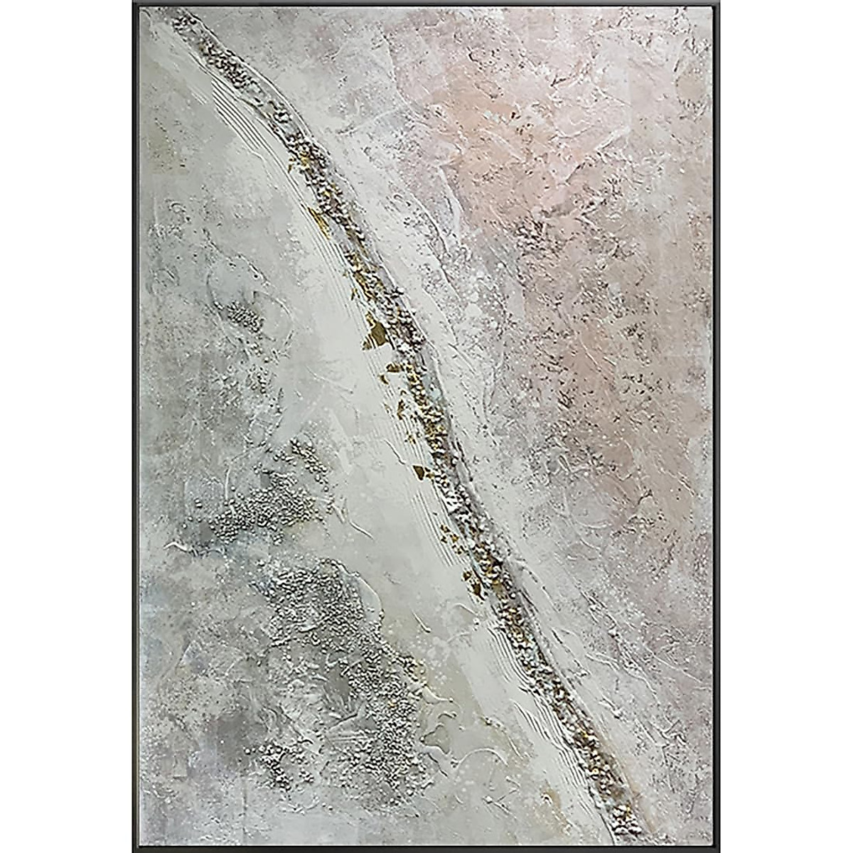 BAWHO Pure Handmade Abstract Oil Painting Modern Wall Art On Canvas Nordic Mural Living Room Background Picture,31inx47in,No Frame