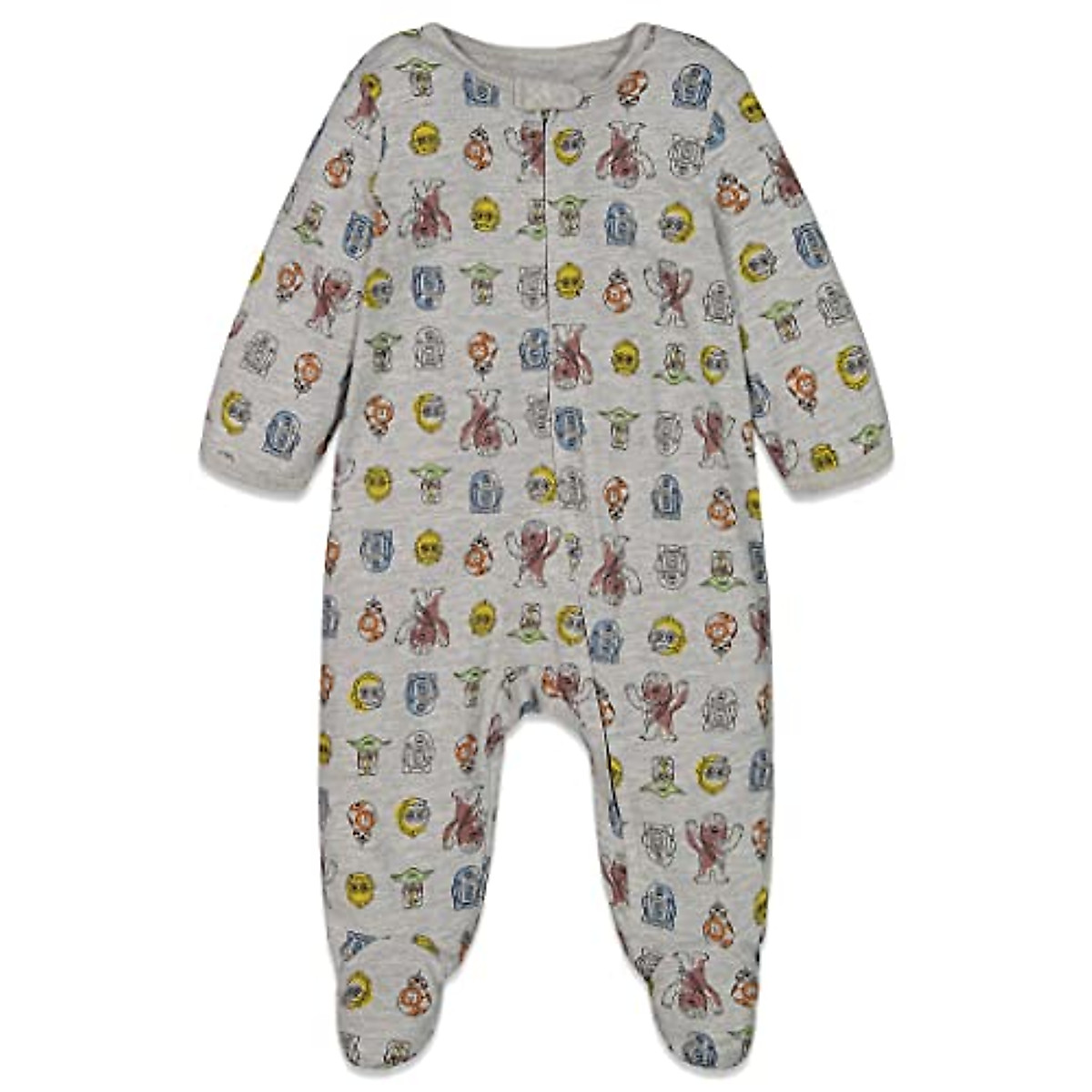 STAR WARS Baby Boys 2 Pack Sleep N' Play Footies Chewbacca Yoda R2-D2 3-6 Months