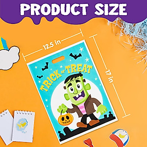 JOYIN 72 PCS Halloween Candy Bag for Trick or Treat, Halloween Treat Bags with 6 Designed Characters, Halloween Plastic Goodie Gift Bags for Party Favors Party Supplies