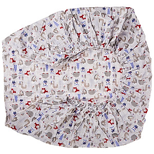 Winter Park Fitted Crib Sheet - 100% Cotton; White, Tan, Gray, Pink, Orange, Blue, Yellow, Brown; Fully Elasticized; 10-Inch Pockets; Fits Standard Crib Mattress 28 in x 52 in;