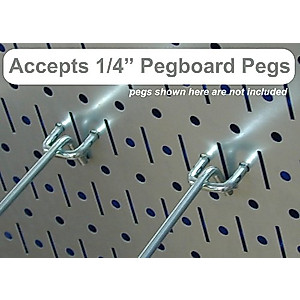 Wall Control Modular Pegboard Tool Organizer System - Wall-Mounted Metal Peg Board Tool Storage Unit for Pegboard Tiling (Metallic Pegboard)