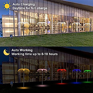 jar-owl Solar Garden Outdoor Lights, 5 Pack Multiple Color Switching, Upgraded Model Decorative Waterproof Jellyfish Light for Patio, Garden, Path, Holiday