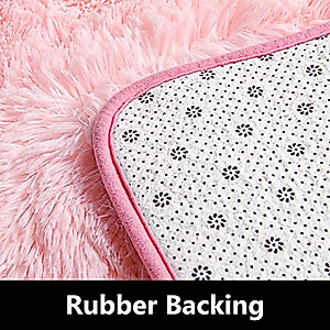 Gifeas Pink Round Rug for Girls Bedroom, Fluffy Circle 4'X4' , Kids, Shaggy Circular Rug for Baby Nursery Dorm, Upgrade Fuzzy Plush Rug for Living room, Cute Room Decor for Teens