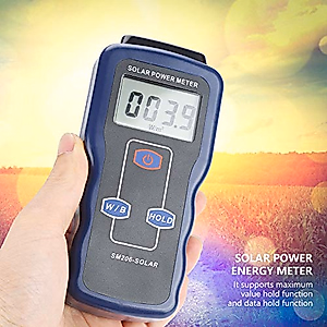 Digital Solar Power Meter, Digital Solar Energy Meter Sun Light Energy Measuring Tester SM206 Sun Light Radiation Testing Instrument Digital High Precision