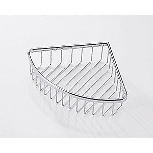 SANLIV Corner Shower Caddy Basket,Shower Wall Shampoo Shelf Soap Holder,Full Brass Wire Basket for Inside Shower Storage and Bathtub Organizer in Polished Chrome