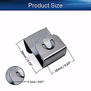 Bettomshin 50Pcs Metal Photo Frames Hanger Hooks, 0.3mm Thick S-Shaped Single-Free Nail Hook, Iron Spray Paint Black Hooks Hanger Clips for Wall Mount Album Picture Photo Artwork Display Frames