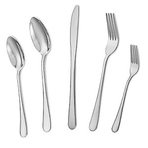 20 Piece Silverware Set Flatware Cutlery Set Stainless Steel Kitchen Utensils Service for 4, Dishwasher Safe, Mirror Polished Dinner Knife, Fork, Spoon for Home and Restaurant (Silver)