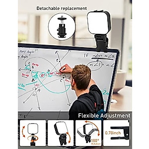 ACNCTOP 64 LED Rechargeable Selfie Light - 5 Lighting Mode Phone Ring Light Mini Portable Clip on Fill Lights for iPhone, Cell Phone, Laptop, TikTok, Selfie, Video Conference, Camera