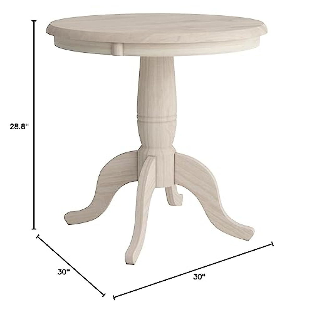 International Concepts Round Top Pedestal Table, 30-Inch