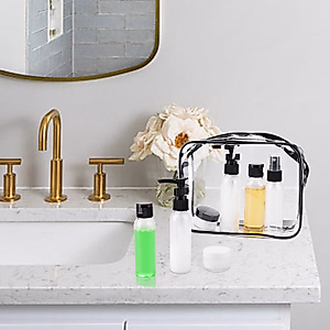 Cosywell Travel Size Bottles for Toiletries 13 Pack 2oz TSA Approved Toiletry Bottles Leak Proof Travel Kit for Women Men TSA Clear Toiletry Bag Shampoo Lotion Skincare Cosmetic Container