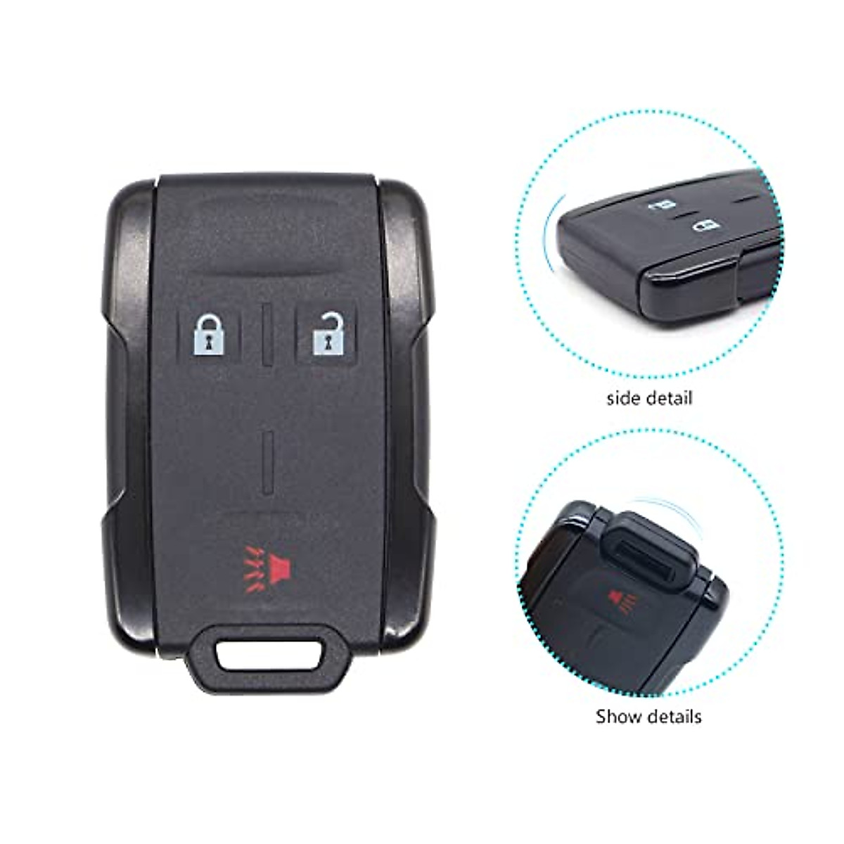 Xucanarmy Key Fob Replacement, Car Keyless Entry Remote Control fit for Chevy Silverado Colorado GMC Canyon Sierra M3N-32337100 (1 Pack(3 Button), Black Side)