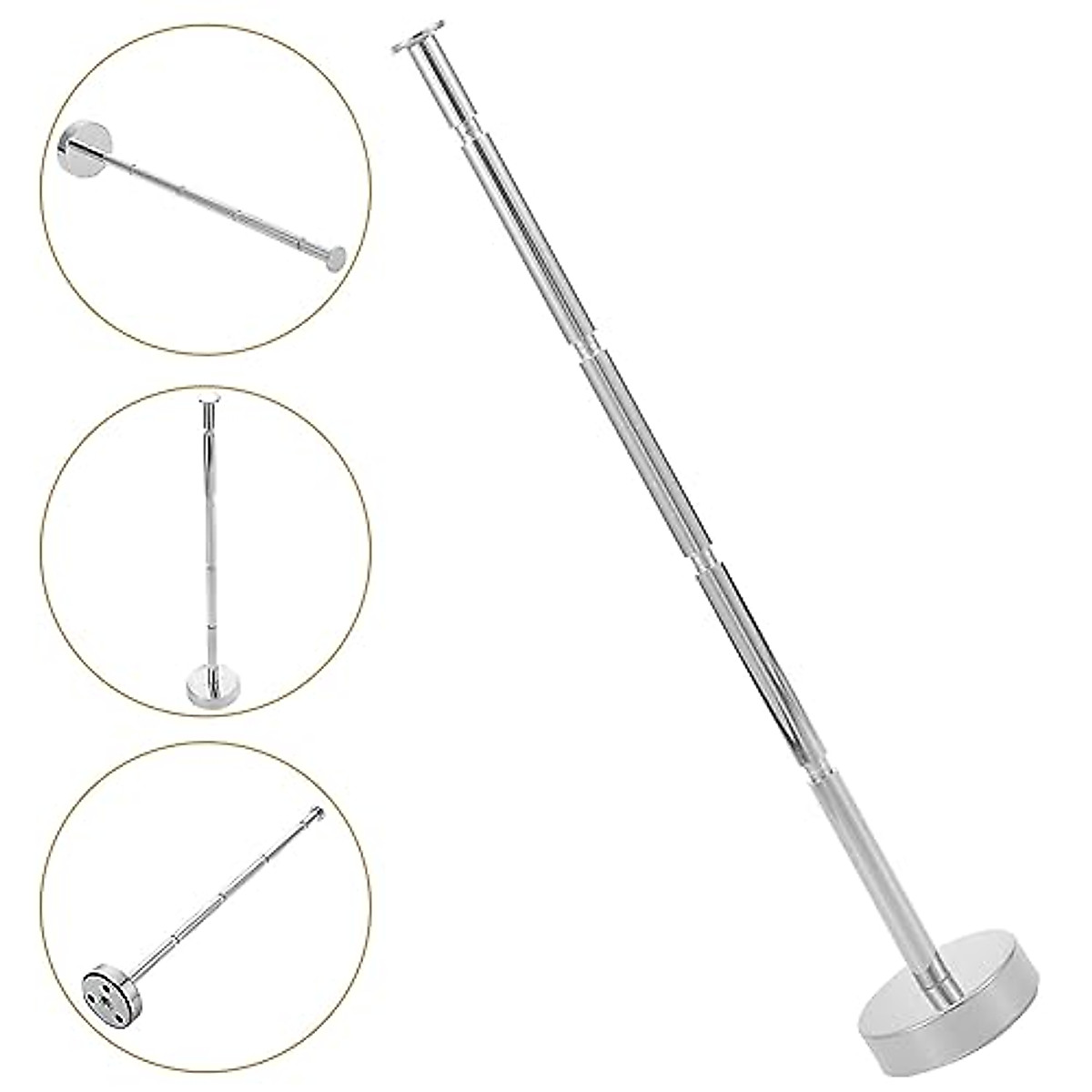 Angoily Wall Mount Clothes Bar Iron Pipe Hanger Holder Organizer Garment Holder Rack Spacer Saver for Home Bedroom Bathroom Silver