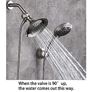 G-Promise Solid Metal Shower Arm Diverter for Hand Held Showerhead and Fixed Spray Head ∣ G 1/2 3-Way Bathroom Universal Shower System Replacement Part