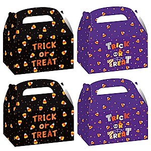 16 Pcs Halloween Treat Boxes Trick or Treat Party Favor Boxes Corn Candy Gift Goodie Boxes for DIY Crafts Halloween Holiday Birthday Party Cookies Supplies