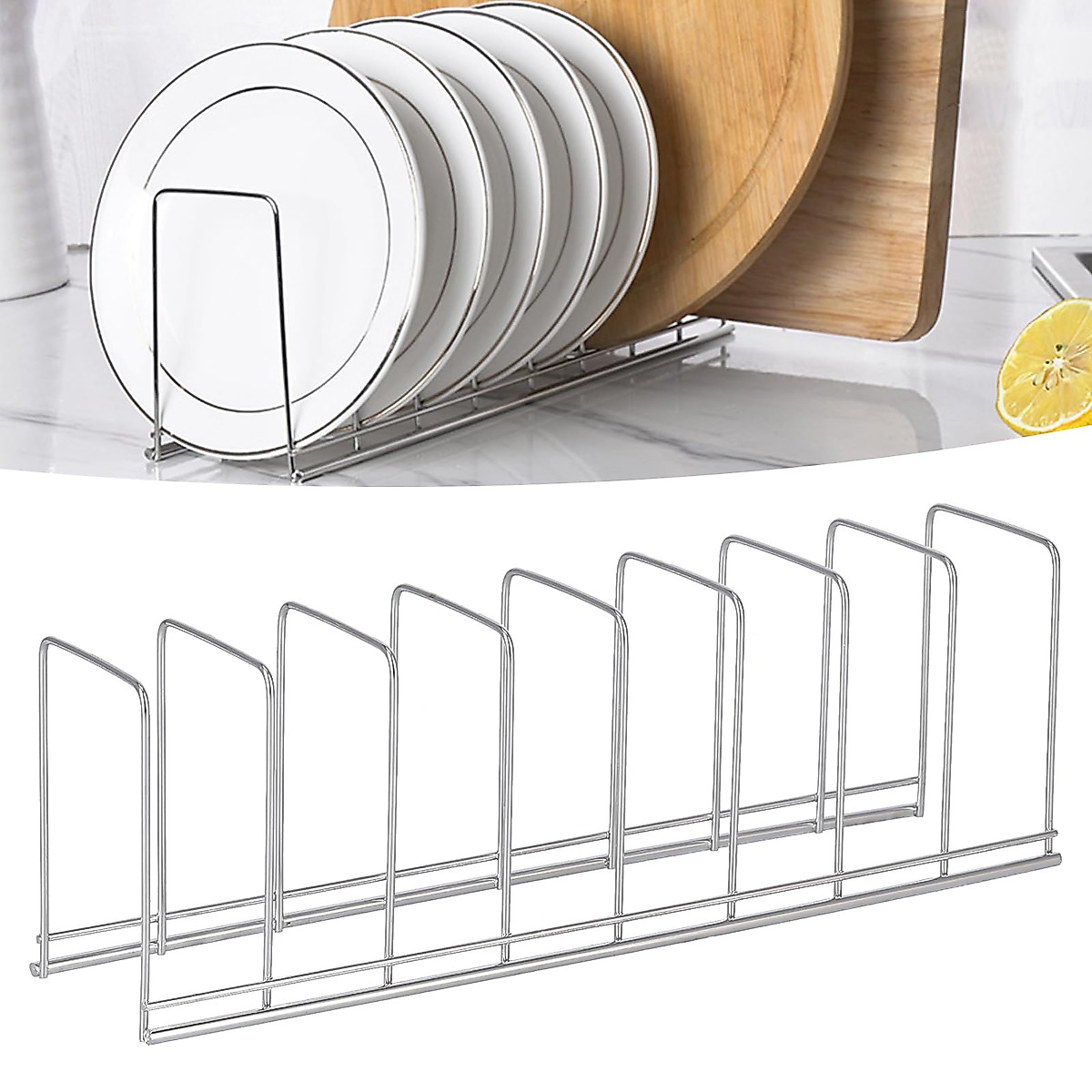 TITA-DONG Dish Drying Rack fro Kitchen Counter, Iron Dry Sink Drainer Holder, Kitchen Dish Stand Plate Rack Shelves, Lightweight Cabinet Storage Organizer for Dish, Plate, Bowl, Pot Lid, Pans