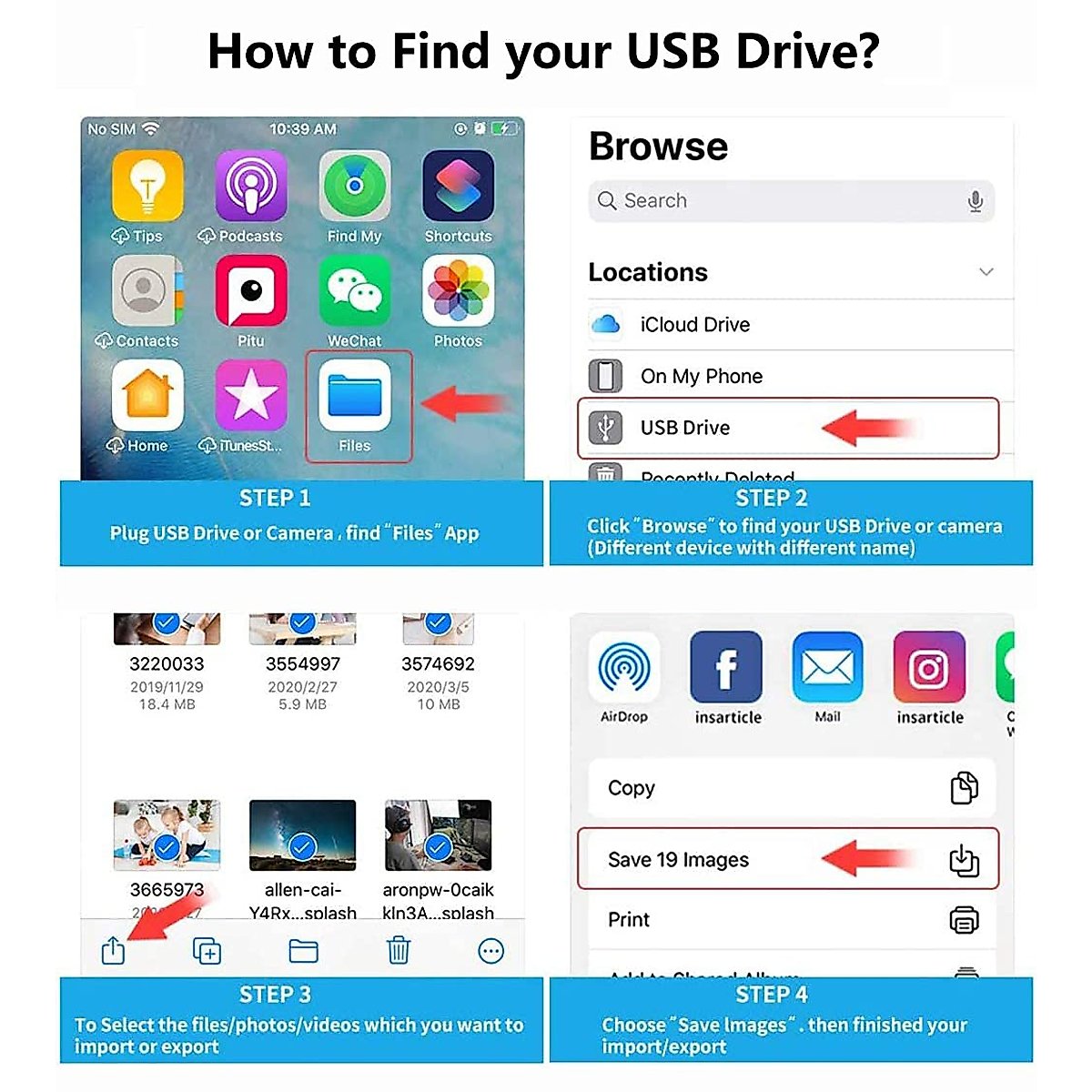Apple Lightning to USB Camera Adapter with Charging Port, USB 3.0 OTG Cable for iPhone/iPad to Connect Card Reader, USB Flash Drive, U Disk, Keyboard, Mouse, Hubs, MIDI, Plug & Play